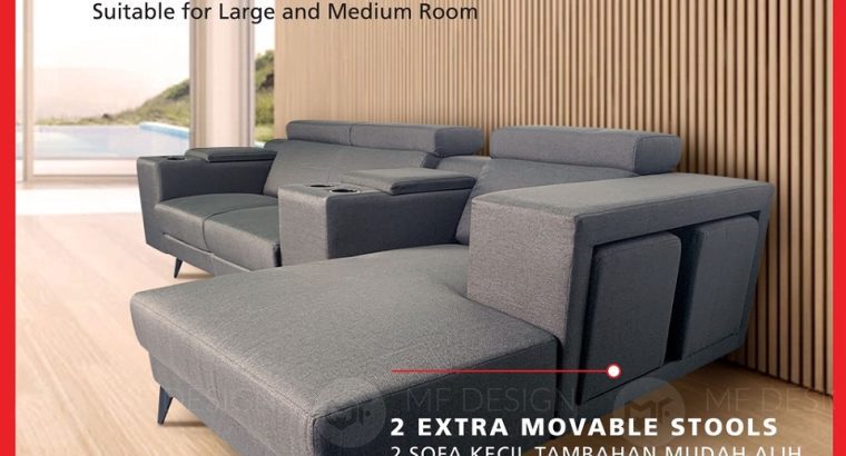 VAVA Sofa L Shape/ 9 Kaki 9ft 3 Seater Sofa/ Big Size Sofa/ panjang ...